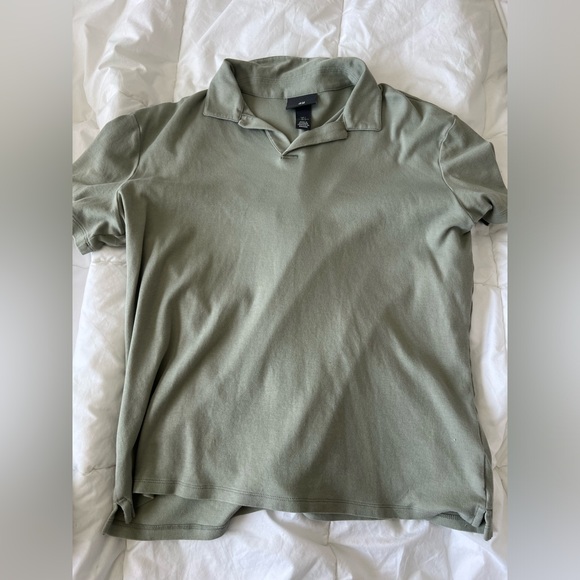 H&M | Shirts | Mens Hm Sage Green Polo Size L | Poshmark